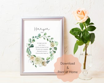 Harper Name Print - Etsy
