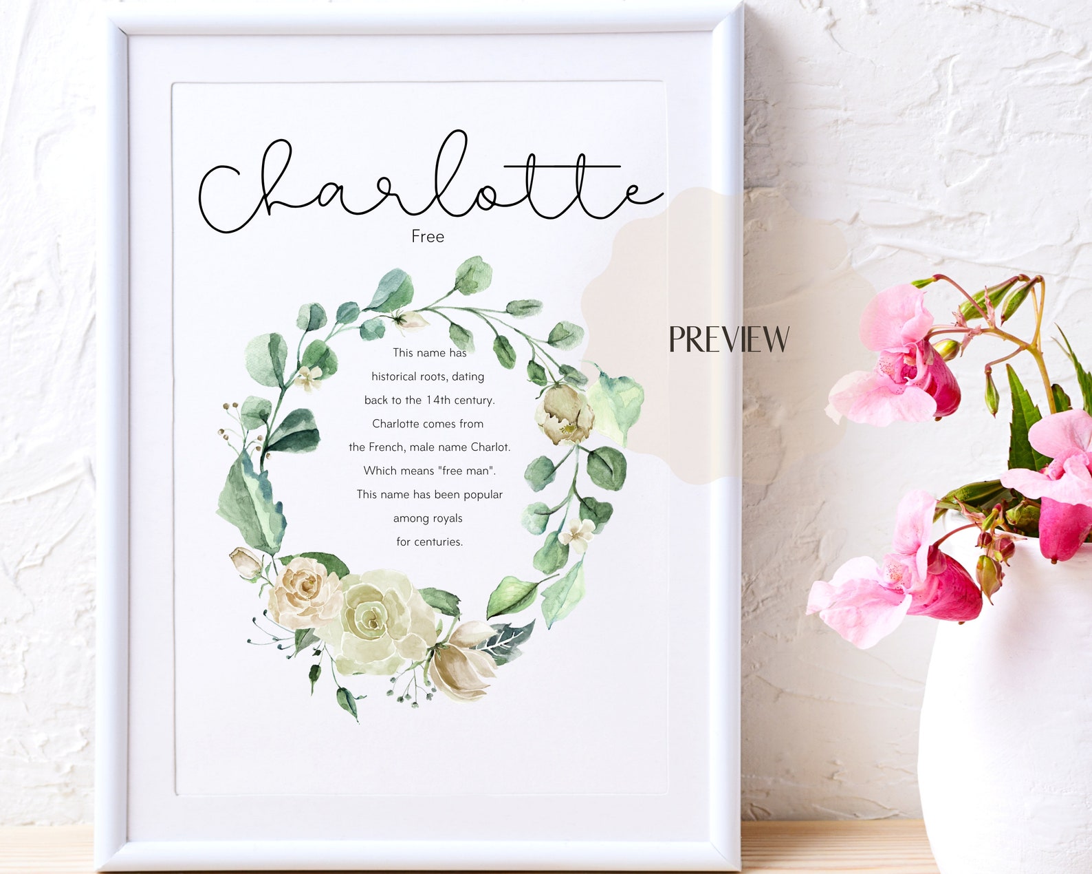 Charlotte Name Meaning Print Charlotte Name Meaning Art - Etsy