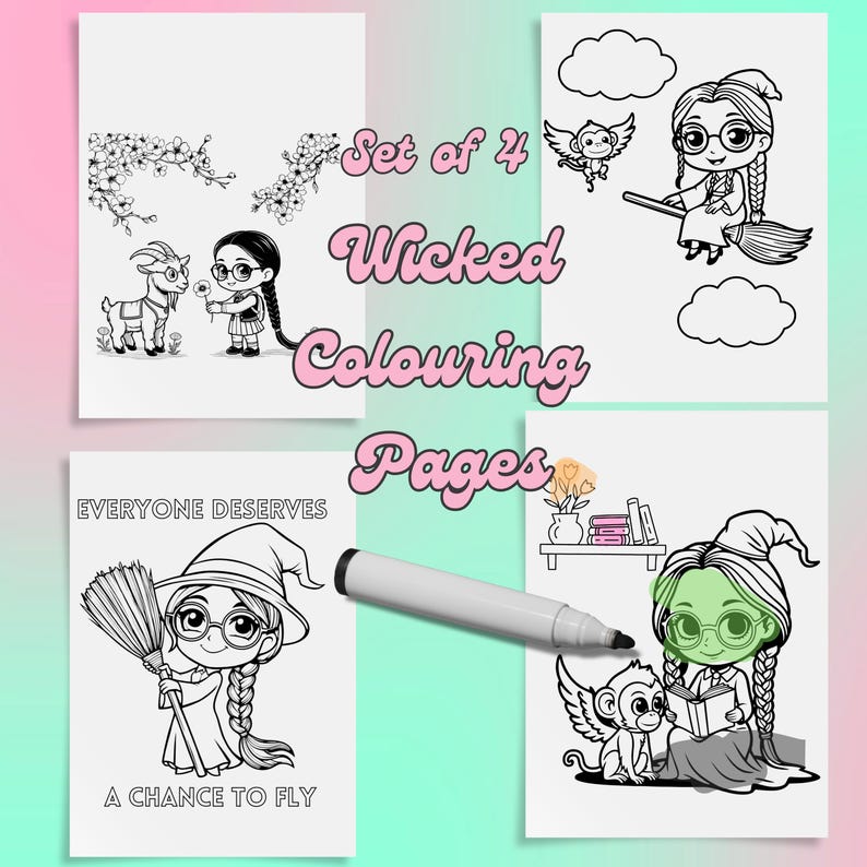 Wicked Movie, Coloring Pages, Printable Coloring Page - Etsy Australia