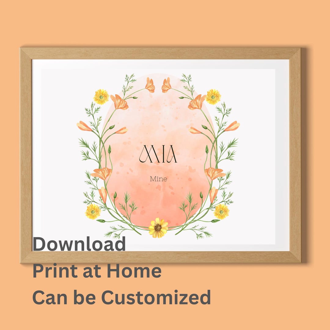 Mia Name Meaning Art, Mia Name Art Digital Download, Mia Name Print - Etsy