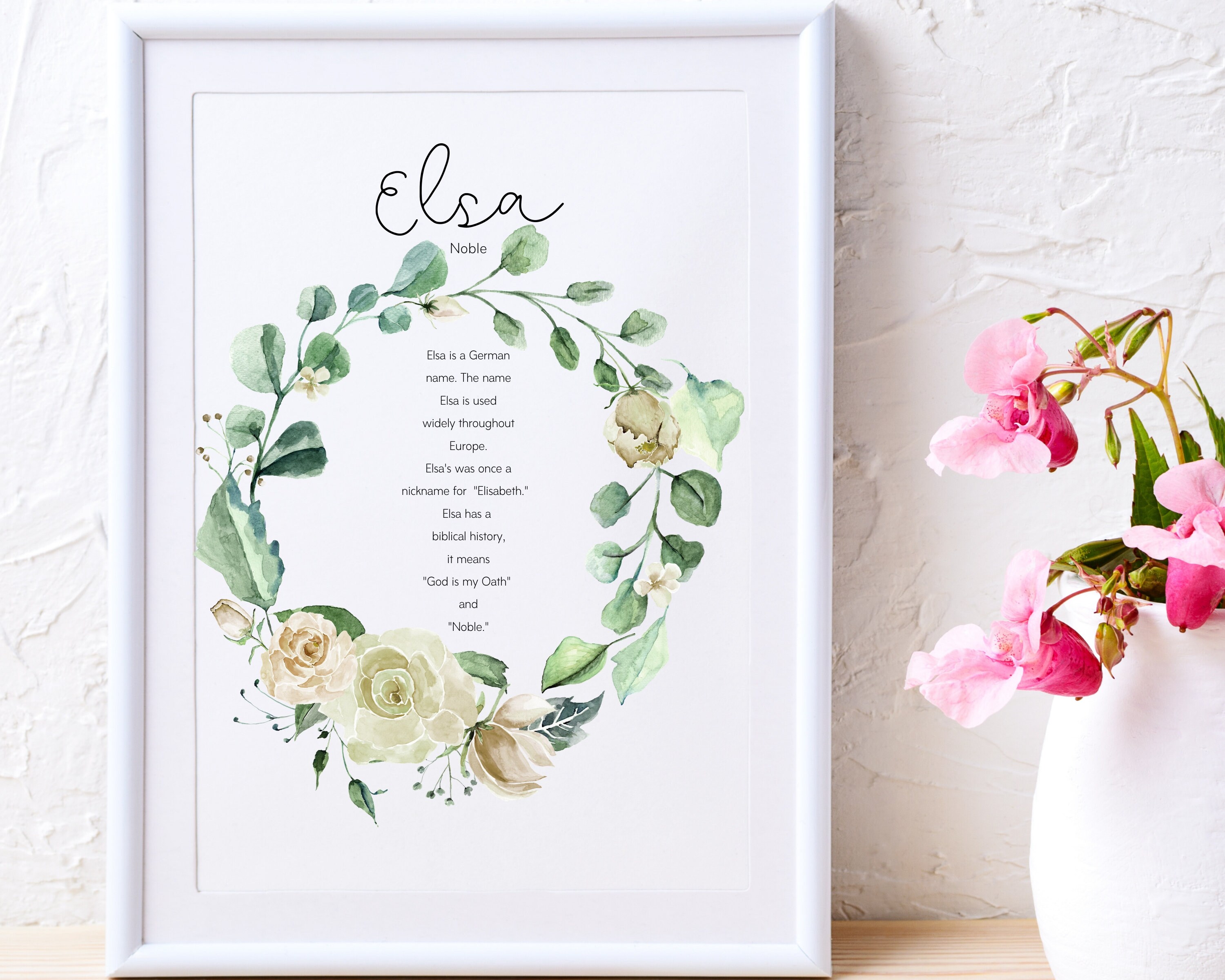Elsa name meaning art Elsa name print Elsa name art Elsa - Etsy España