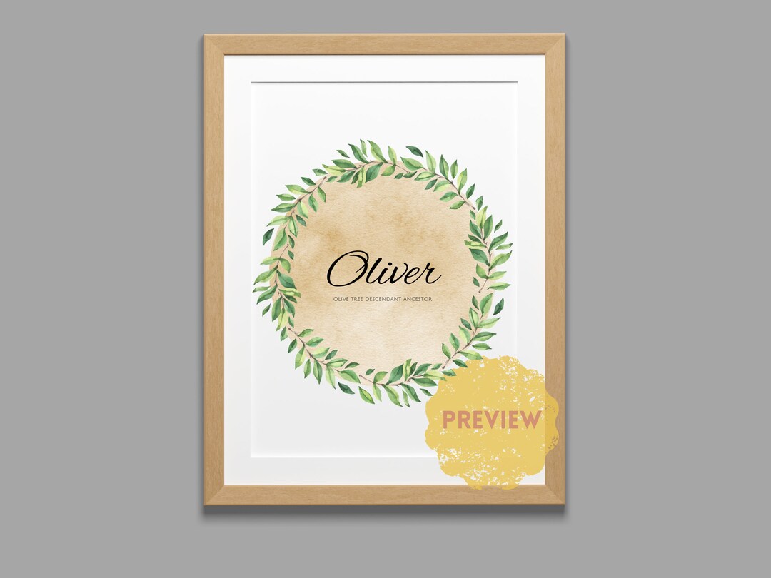Oliver Name Meaning, Oliver Art Print, Oliver Wall Art, Oliver Gift - Etsy