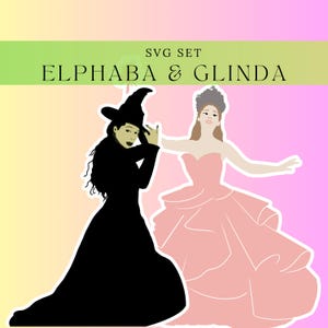 Elphaba Glinda Faces Svg - Etsy