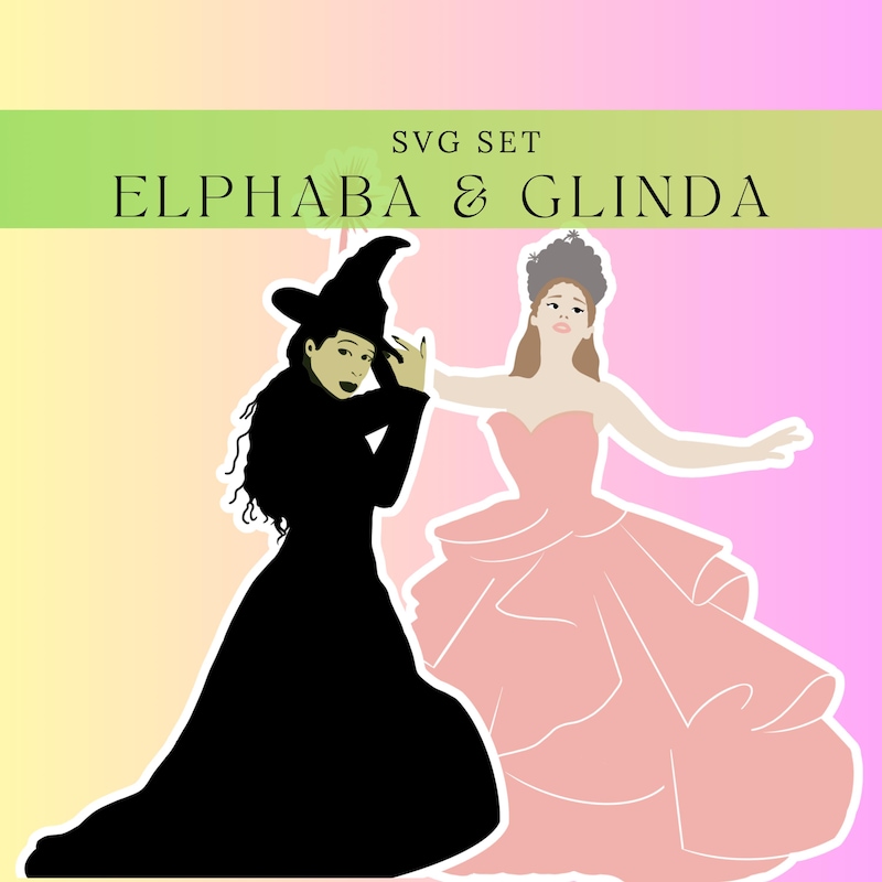 Elphaba Glinda Silhouette Svg - Etsy