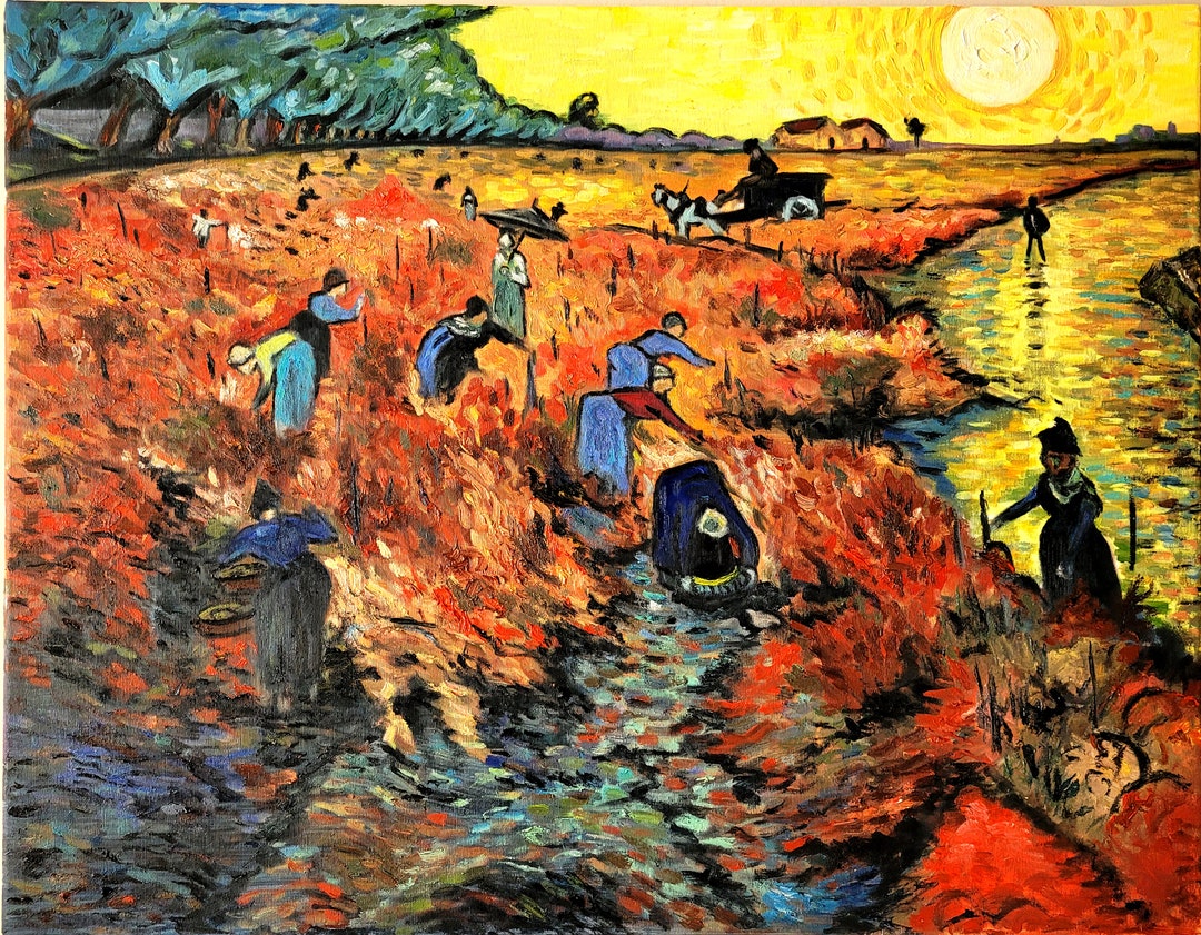 Van Gogh Painting Original Art "the Red Vineyard" Oil Painting ...