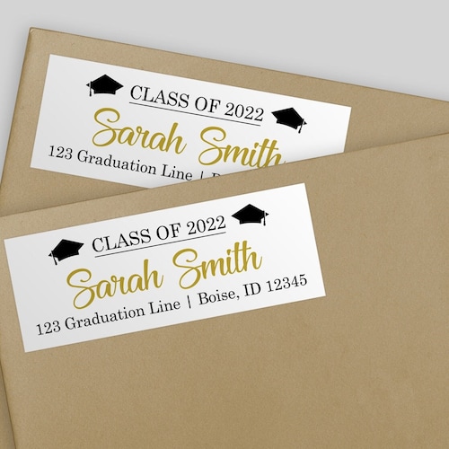 Graduation Announcement Mailing Label Editable DIGITAL - Etsy