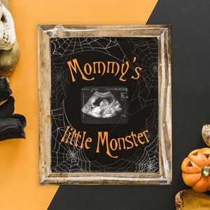 Mommy's Little Monster Ultrasound Frame, Halloween Baby Shower ...
