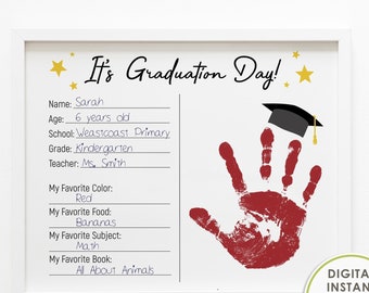 Kindergarten Graduation Keepsake Sign Handprint Art | Etsy