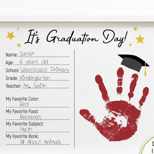 Kindergarten Graduation Keepsake Sign Handprint Art - Etsy