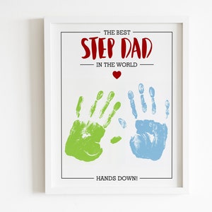 Step Dad Fathers Day Gift, Handprint Art Craft, DIY, Step Dad Gifts ...