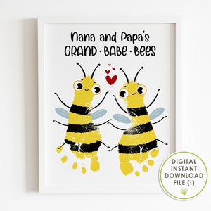 Handprint Art Grandparents, Valentine's Gift From Baby, Footprint Art ...