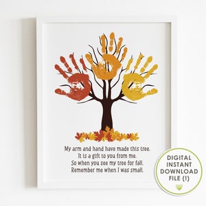 Tree Handprints Art, Fall Poem, Thanksgiving DIY for Kids, Autumn ...