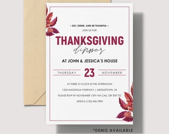 CANVA TEMPLATE Fully Editable Vintage Pumpkins Leaves Thanksgiving ...