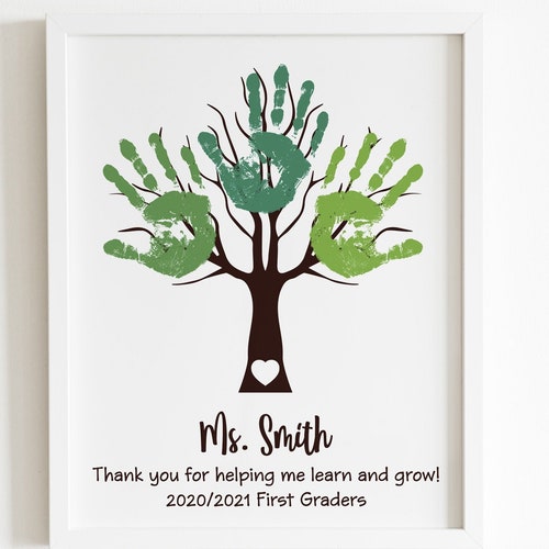 Thank You for Helping Me Grow Handprint Art Craft Kids - Etsy