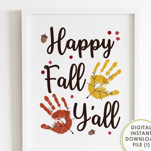 Printable Handprint Art Happy Fall Instant Digital - Etsy