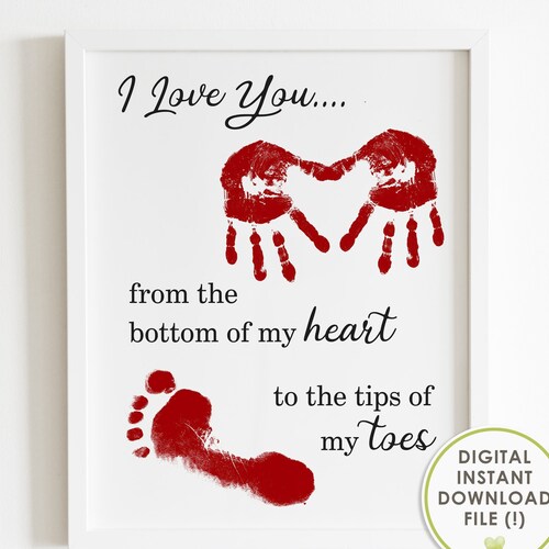 Love Handprint Art Valentines Day Gift From Baby Craft and | Etsy