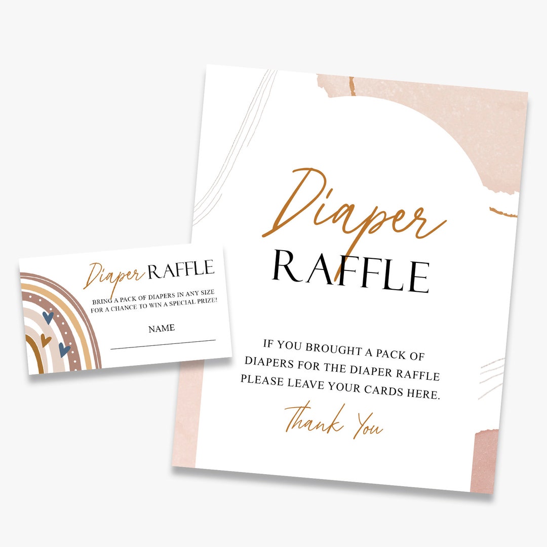 Boleto y letrero para rifa de pañales baby shower boho - Etsy España
