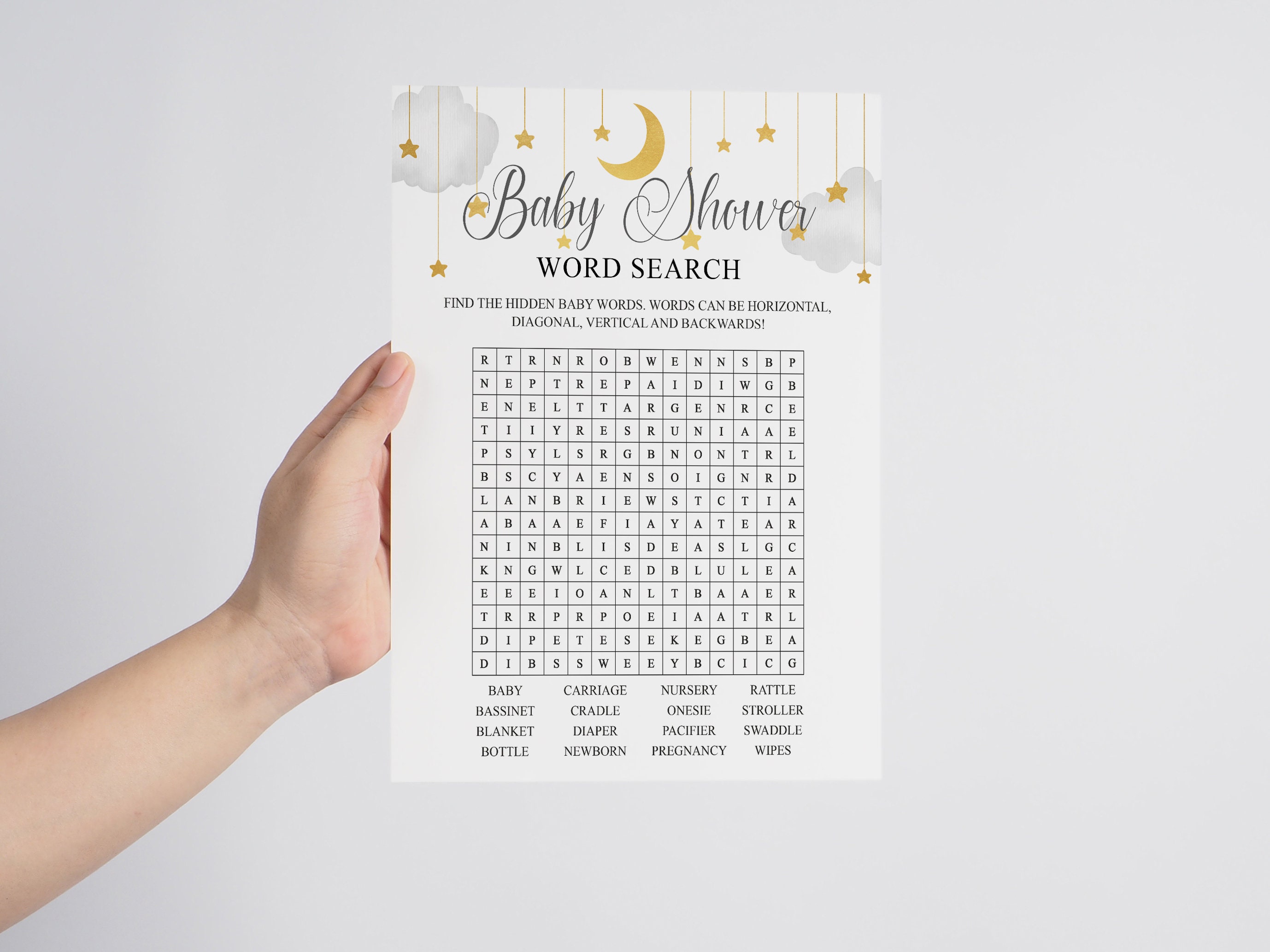 Baby Shower Word Search Game Twinkle Twinkle Little Star - Etsy