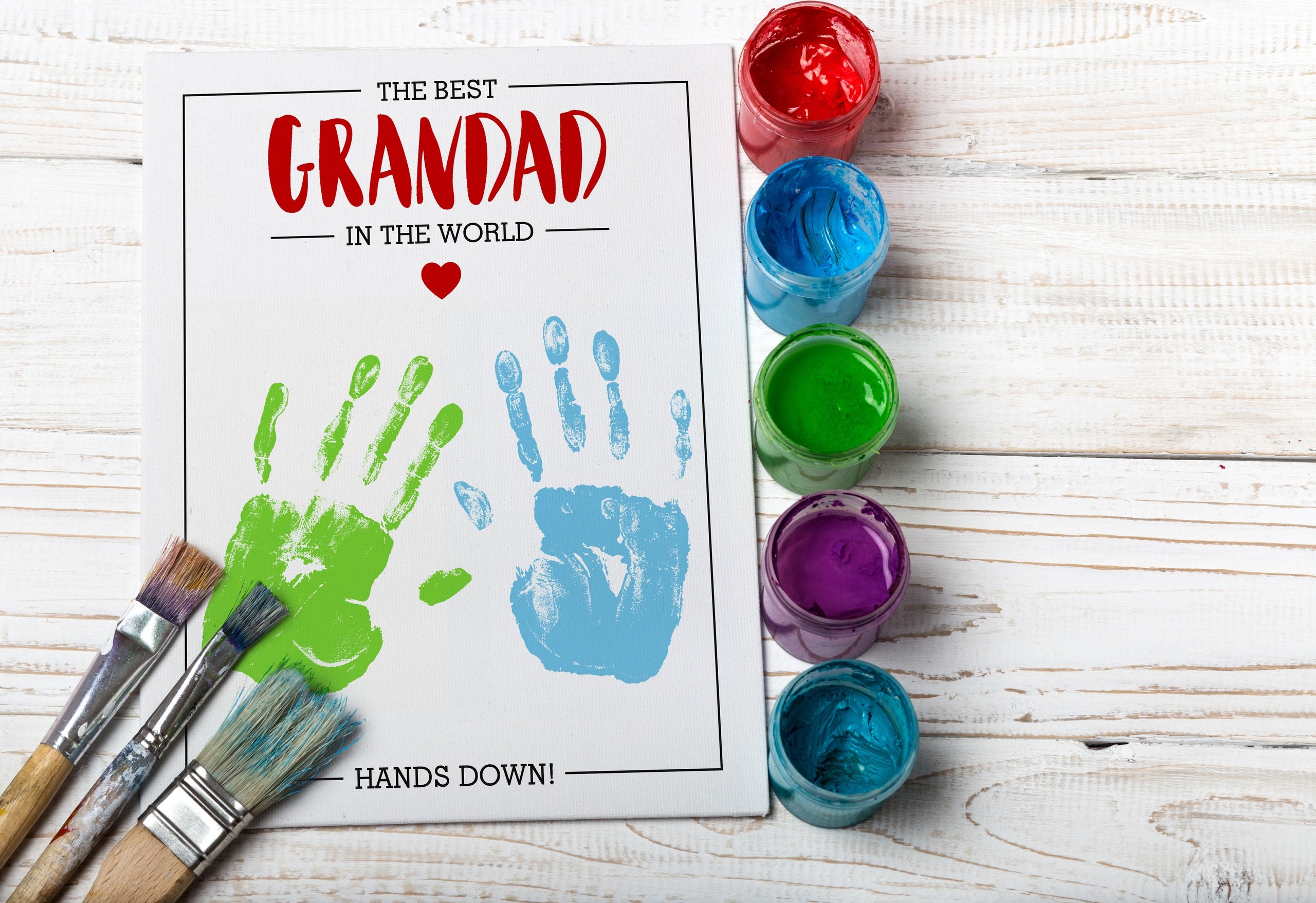 Grandfather Fathers Day Gift Handprint Art Grandpa Gift - Etsy