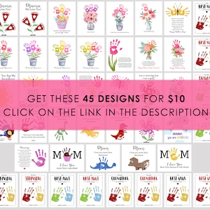 Handprint Art Bundle for Mother's Day, DIY Gift From Baby and Kids ...
