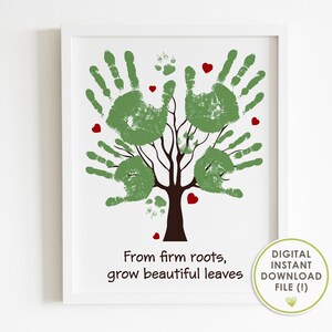 Tree Handprint Art, Family Keepsake Ideas, Printable, DIY Nursery Decor ...