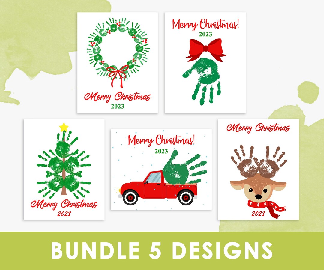Grandparents Christmas Gift Idea, Christmas Kids Activity, Handprint ...