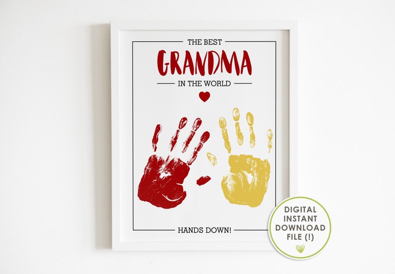 Handprint Art Mothers Day Gifts for Grandma From Grandkids - Etsy