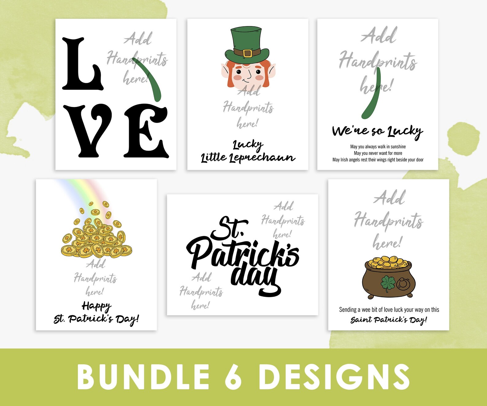 Handprint Art for St. Patrick's Day Bundle St Patricks | Etsy