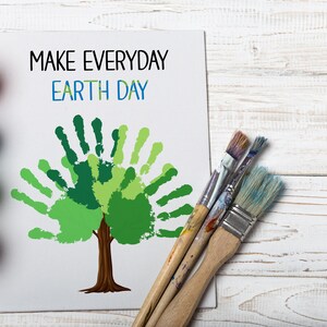 Earth Day, Tree Handprint Art Craft, DIY, Kindergarten, Earth Day ...
