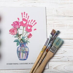 Flower Handprint Art for Mother's Day, DIY, Birthday, Mothers Day Gift ...