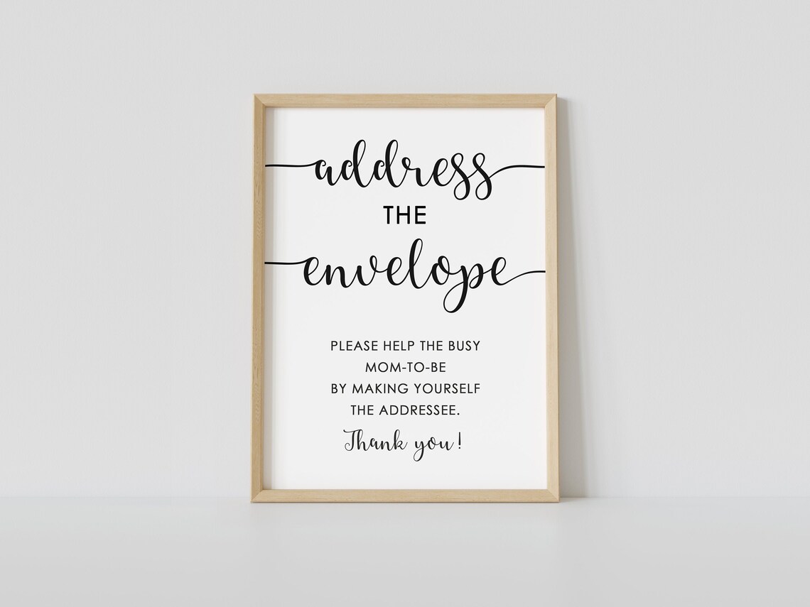 Address the Envelope, Minimalist Baby Shower, Write Your Address on an ...