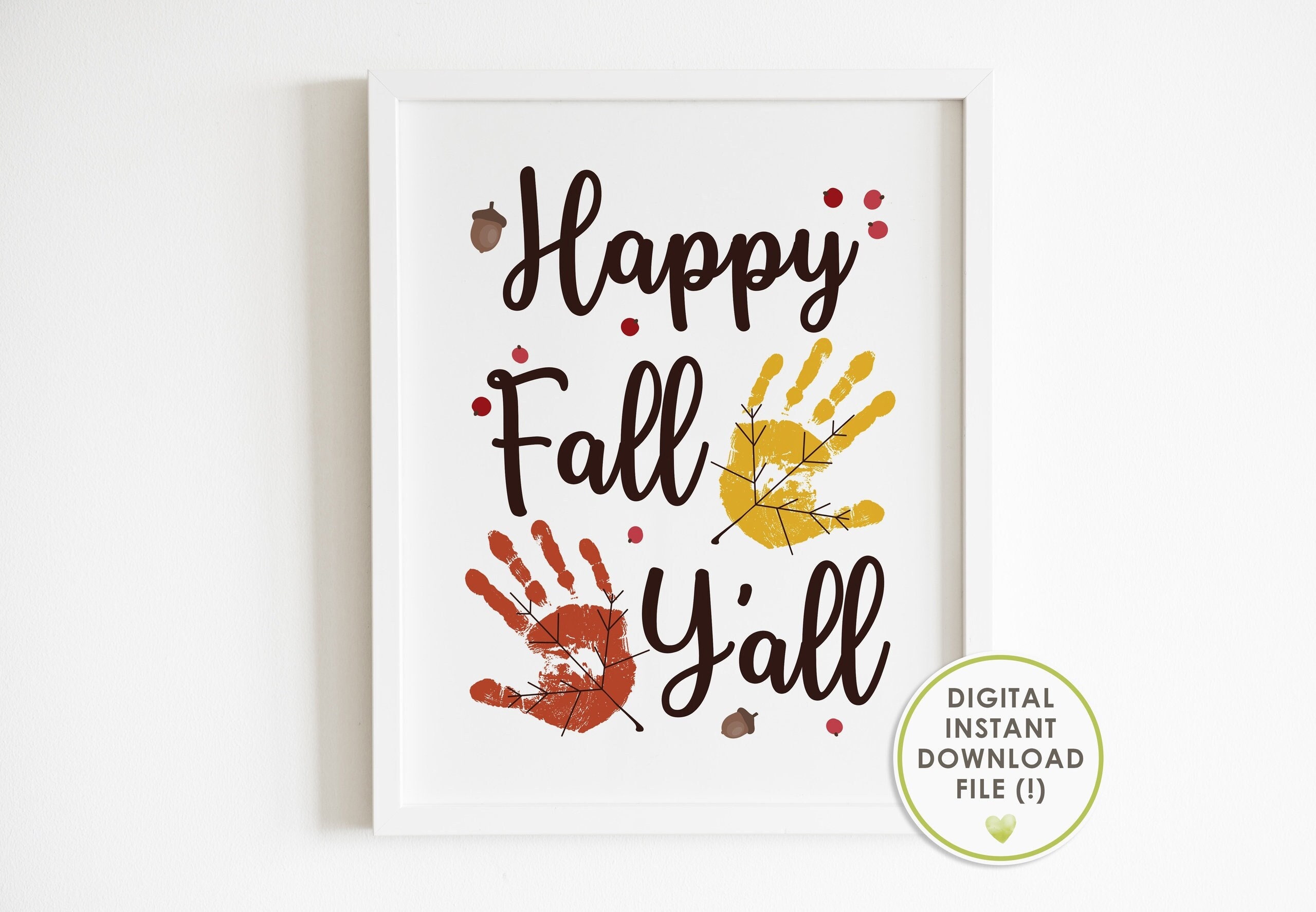 Handprint Art Fall Crafts for Kids Happy Fall Y'all DIY - Etsy