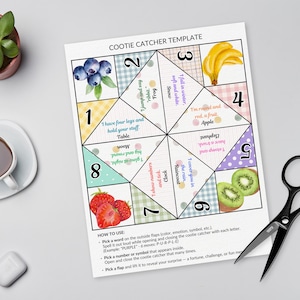 Cootie Catcher Template: Editable Fortune Teller, DIY Paper Craft ...