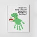 Dinosaur Handprint Birthday Card, DIY Card Gift, From Baby, Dino Theme ...