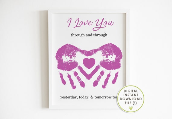 Handprint Art Valentines Day Craft for Kids for Baby | Etsy