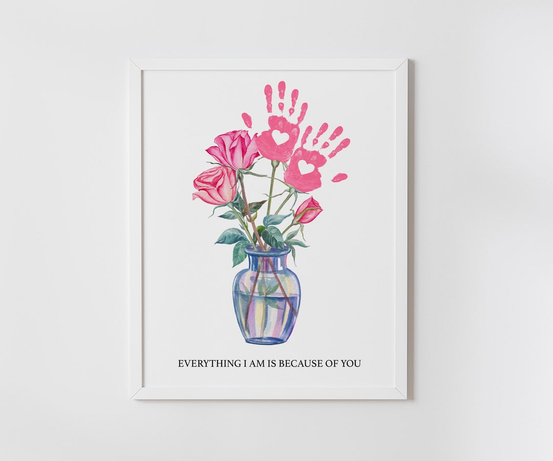 Flower Handprint Art for Mother's Day, DIY, Birthday, Mothers Day Gift ...