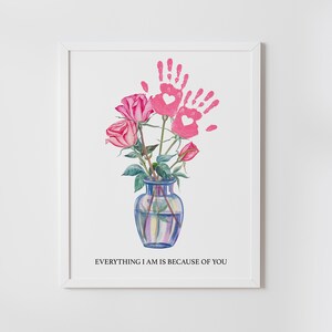 Flower Handprint Art for Mother's Day, DIY, Birthday, Mothers Day Gift ...