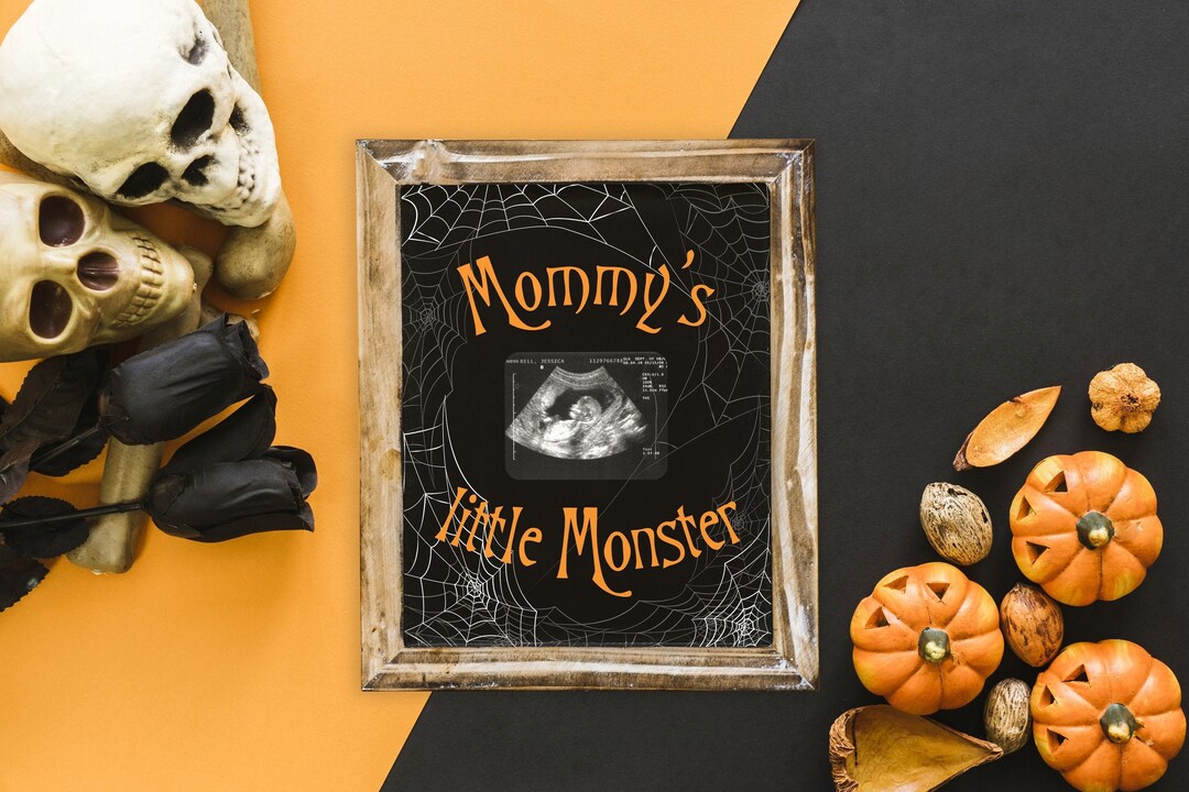 Mommy's Little Monster Ultrasound Frame, Halloween Baby Shower ...