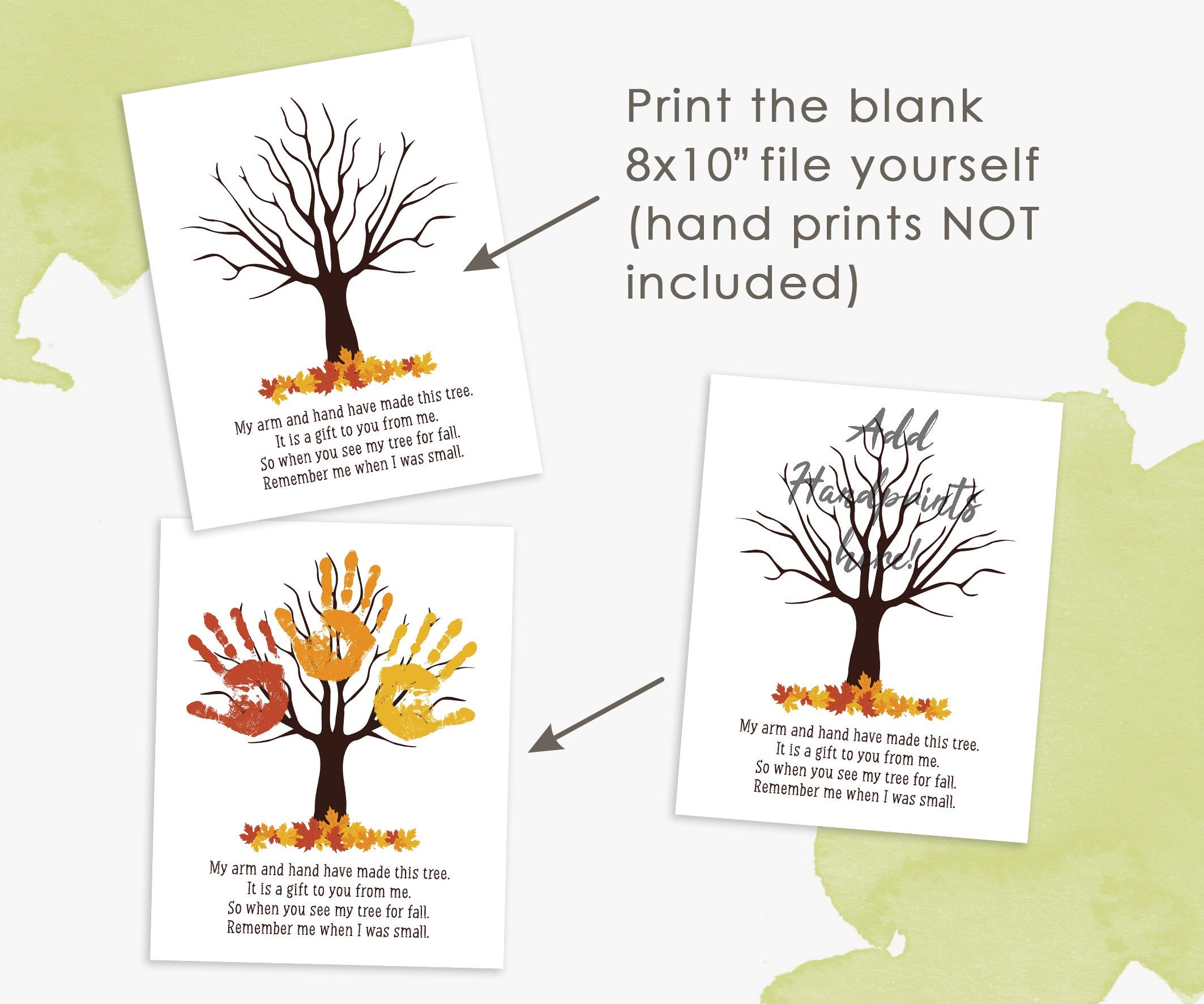 Tree Handprints Art, Fall Poem, Thanksgiving DIY for Kids, Autumn ...