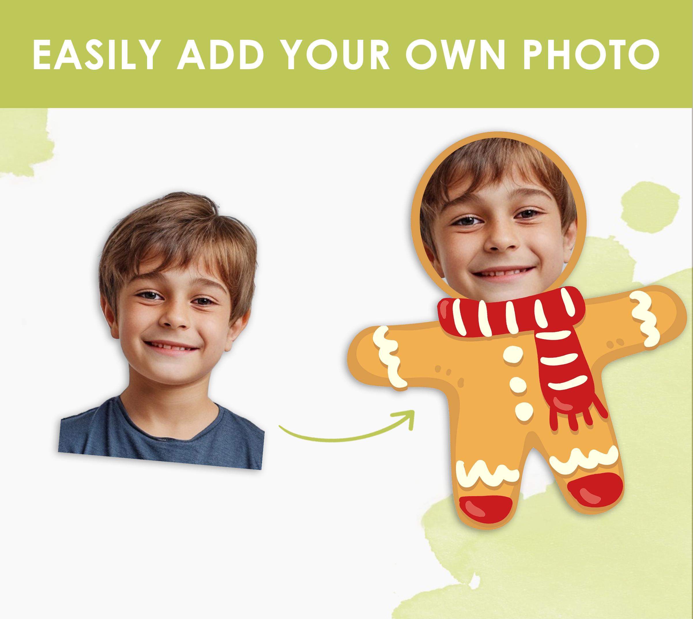 Add Your Own Photo, Gingerbread Costume Photo Frames, Photo Banner Face ...