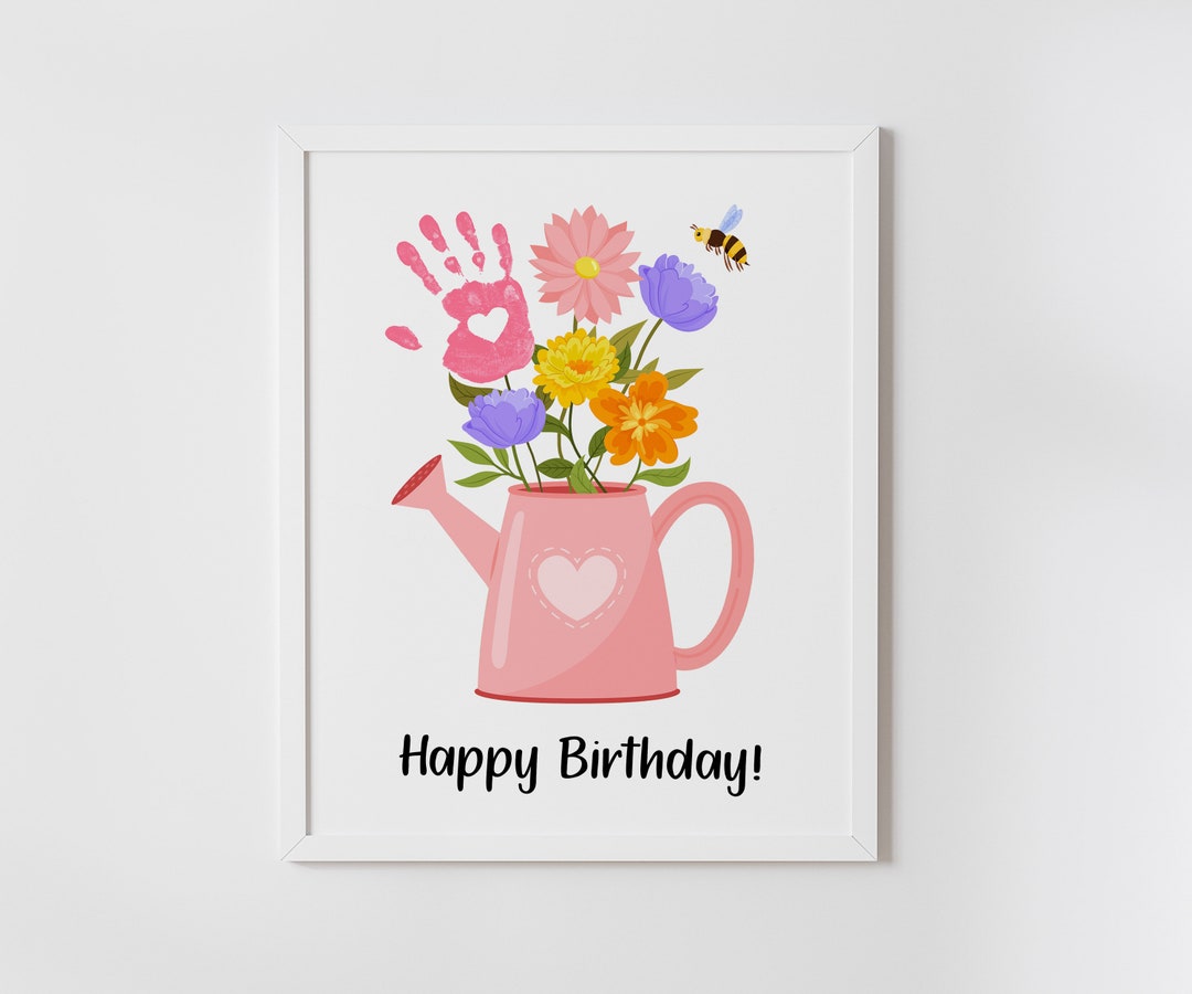 Birthday Handprint Art Craft, DIY, Card, Birthday Gift From Baby, Gift ...