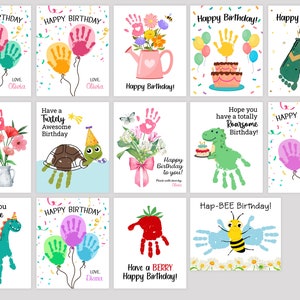 Birthday Handprint Art Craft, DIY Card Gift, From Baby, BUNDLE, Happy ...