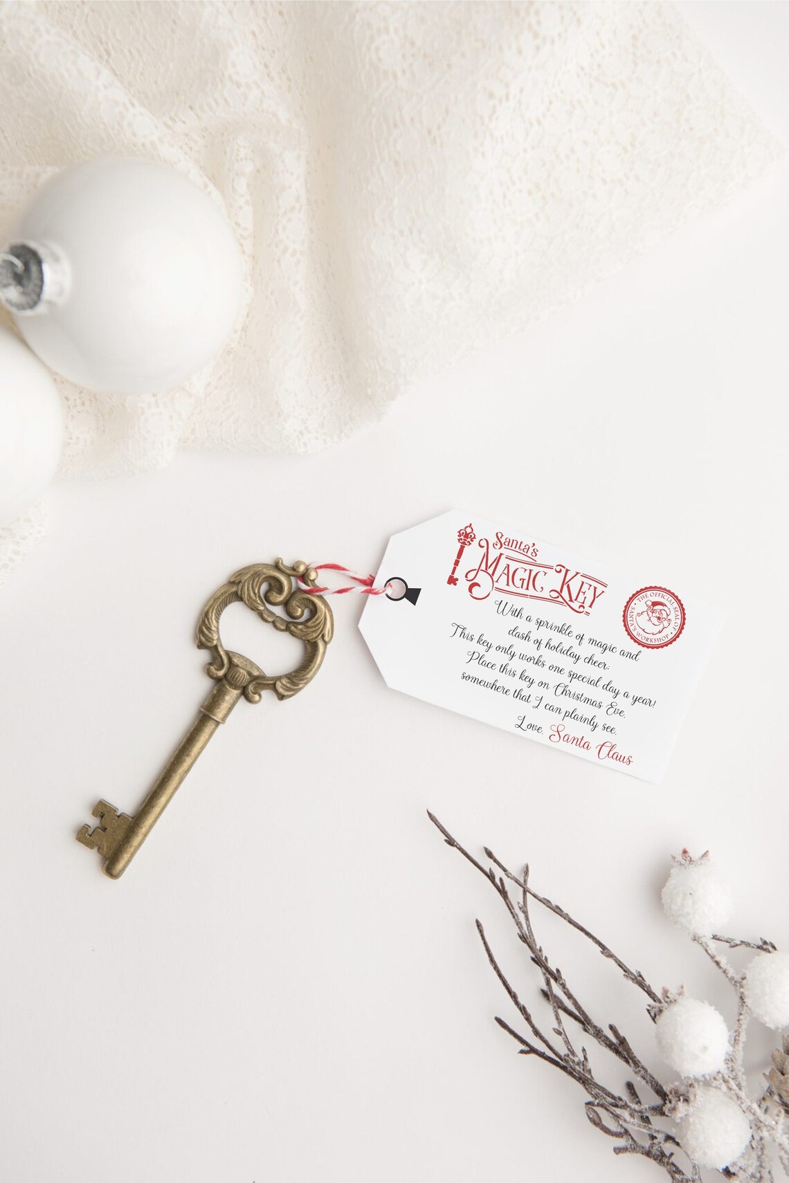 Printable Santa Magic Key Tag Handmade Christmas Key Tag - Etsy