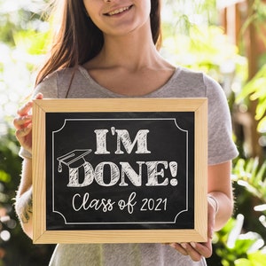 I'm Done printable graduation sign high school | Etsy