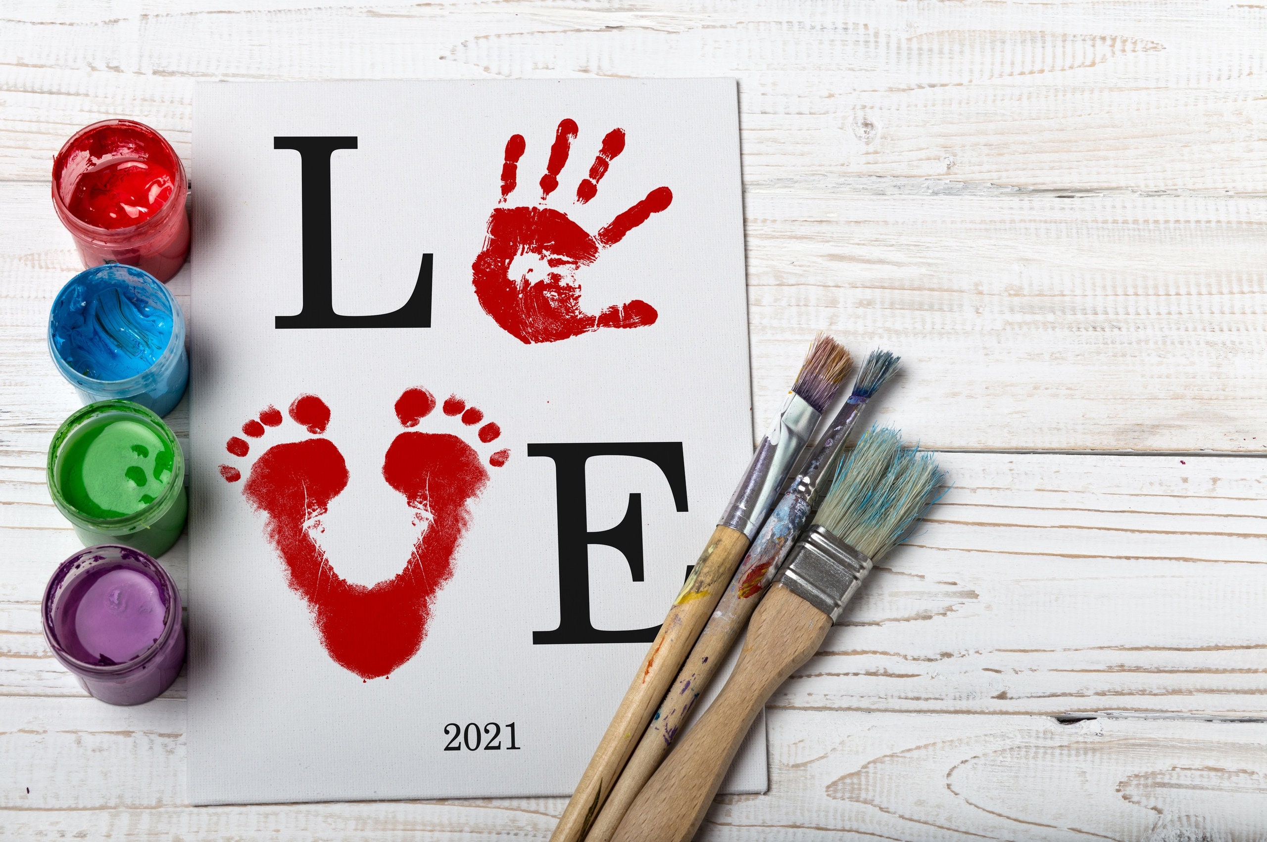 Love handprint art valentines day gift from baby craft and | Etsy