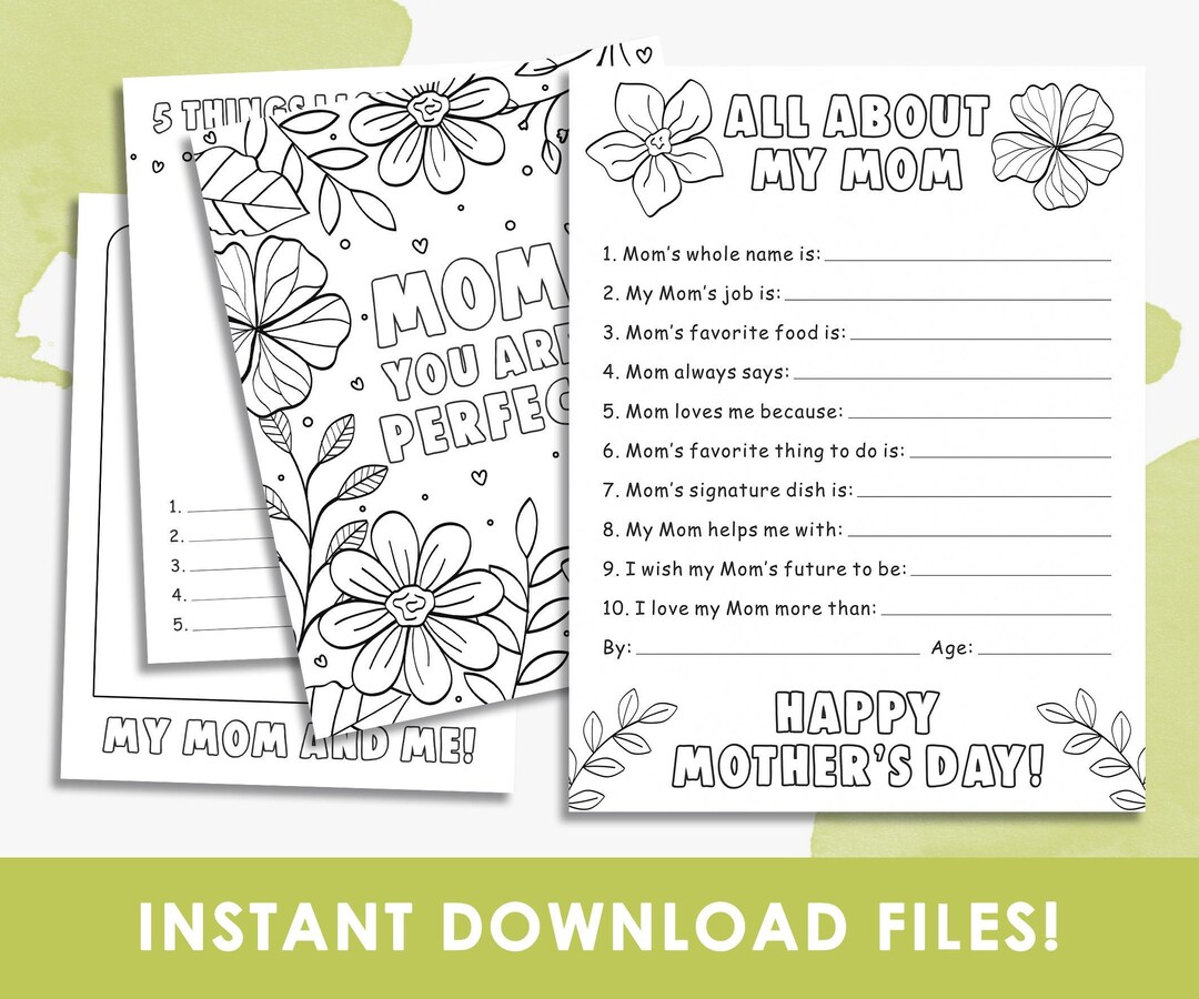 All About My Mom, Mother's Day, Preschool Activity, Craft Kit for Kids ...