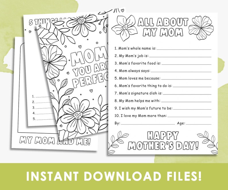 All About My Mom, Mother's Day, Preschool Activity, Craft Kit for Kids ...