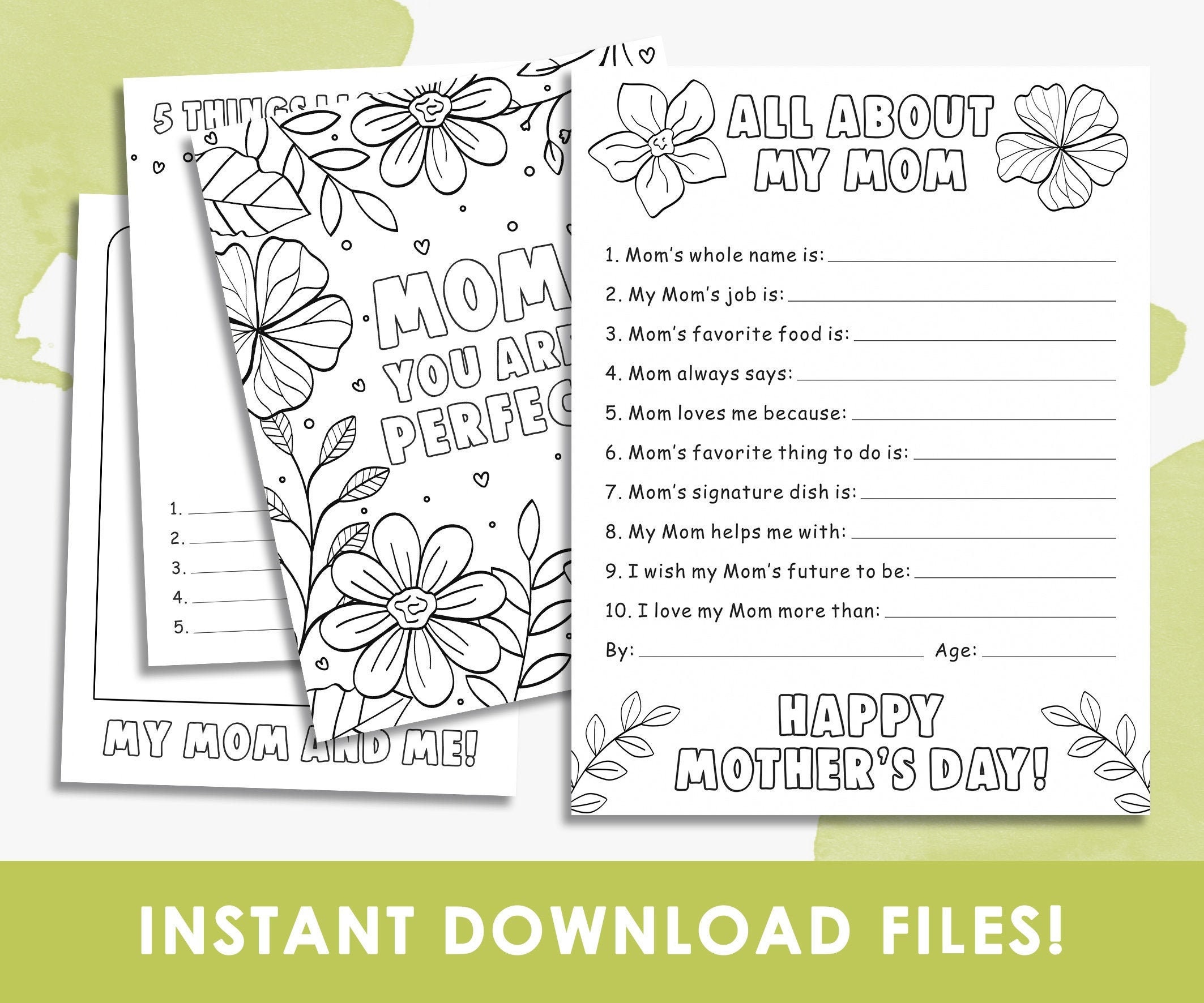 All About My Mom, Mother's Day, Preschool Activity, Craft Kit for Kids ...