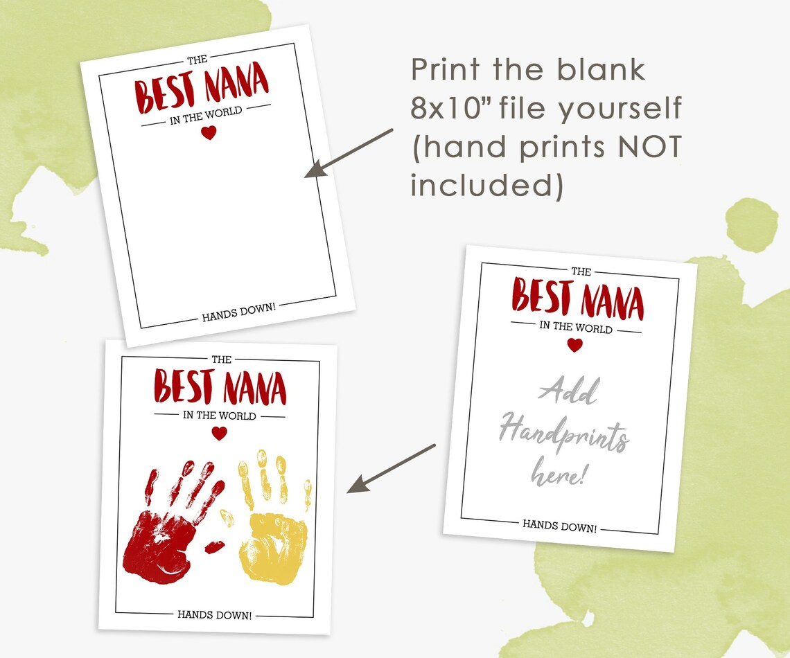 Nana Gift Handprint Art Gifts for Nana Handprint Craft - Etsy