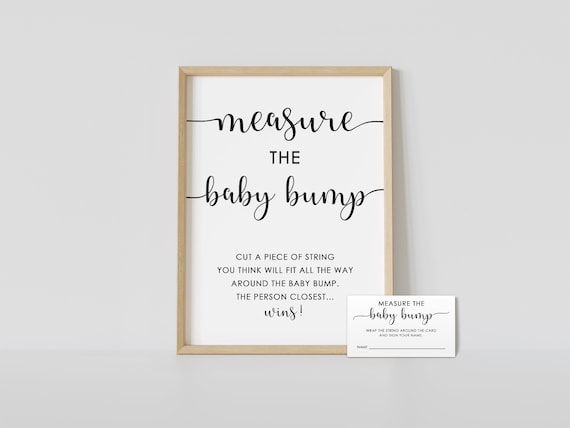 Measure the Baby Bump Minimalist Baby Shower Black & White | Etsy